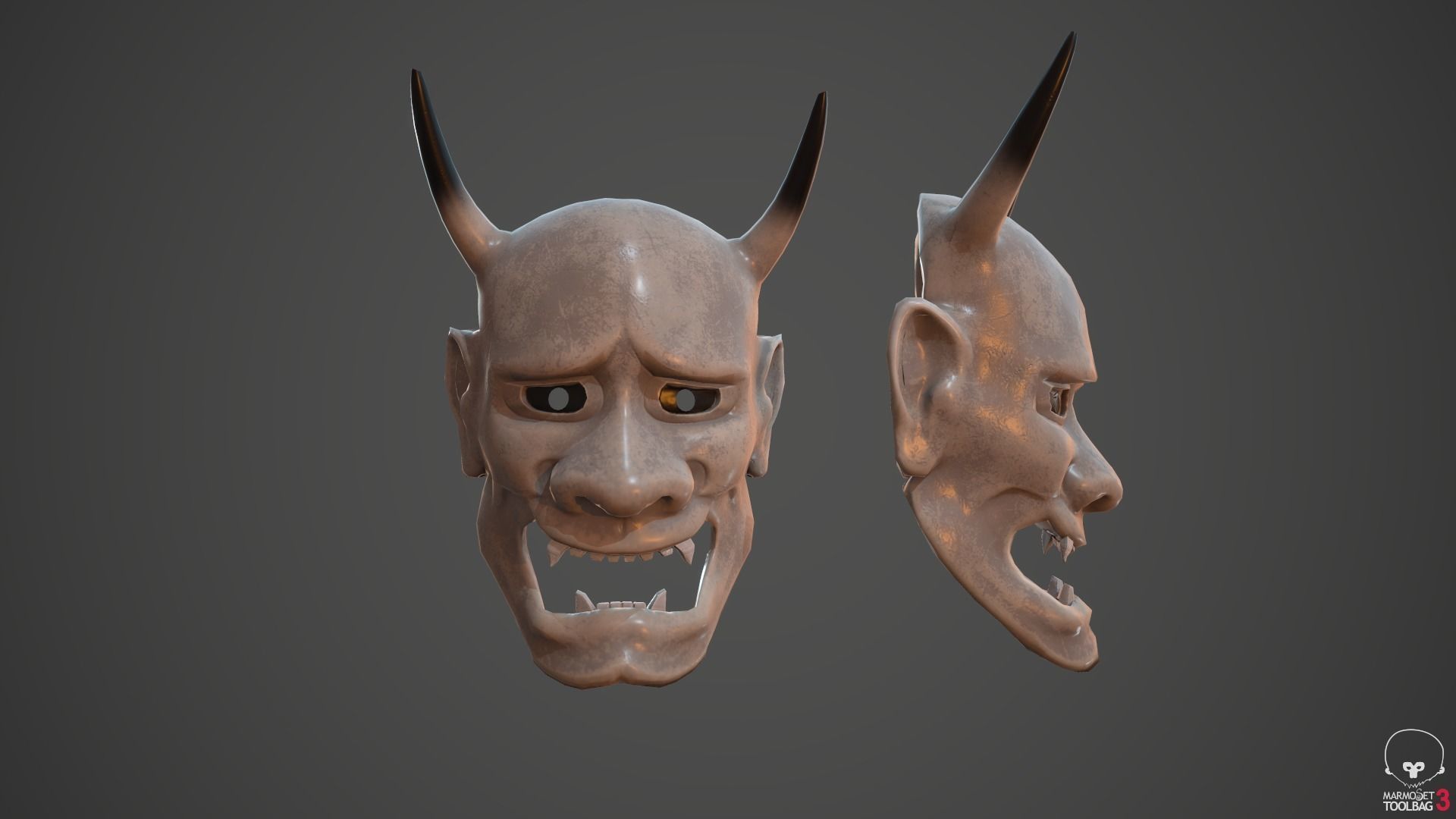 3D model Oni mask 2 Unity UE4 PBR textures VR / AR / low-poly | CGTrader