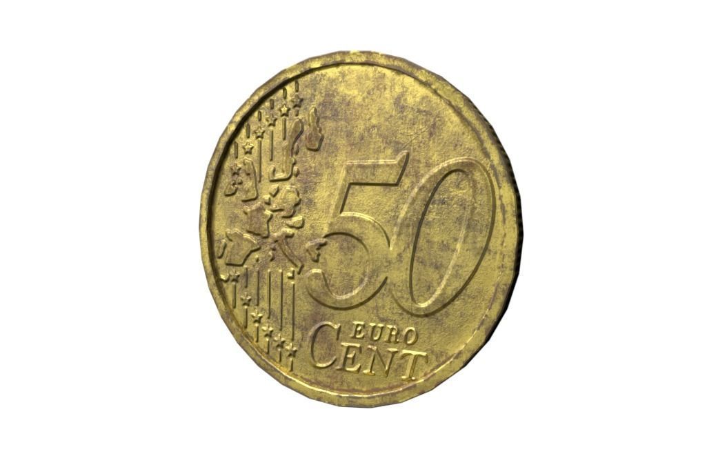 3D model 50 cents coin VR / AR / low-poly | CGTrader