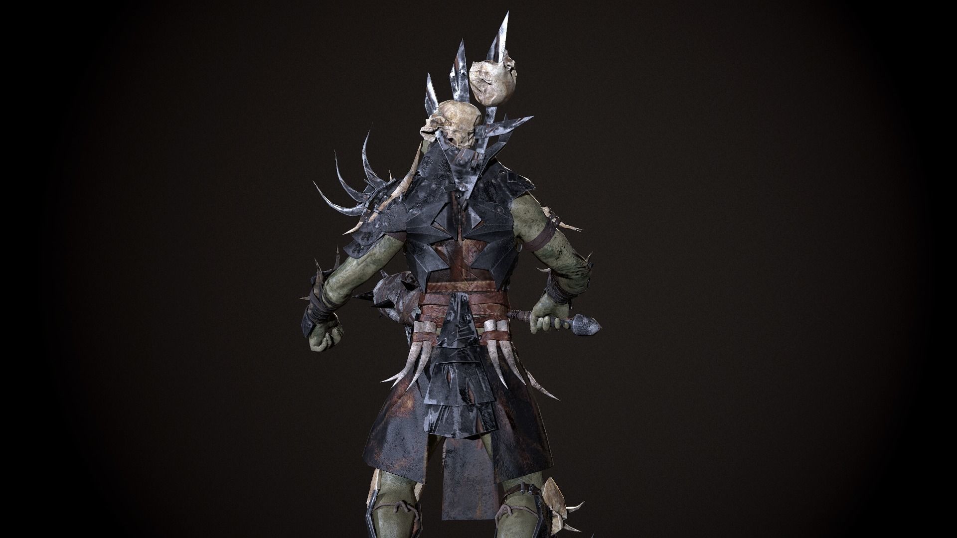 3D model Destroyer undead creature with horns and spikes VR / AR / low ...