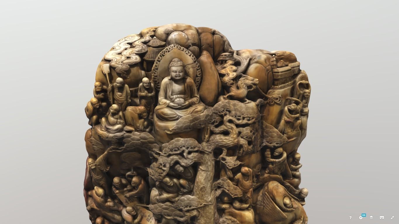 Chinese Carved stone statue free 3D model | CGTrader