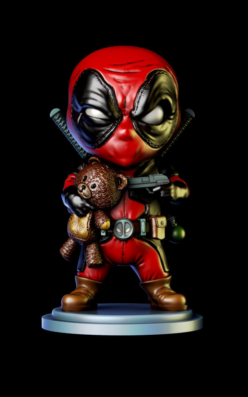 Deadpool chibi badass 3d print model 3D model 3D printable | CGTrader