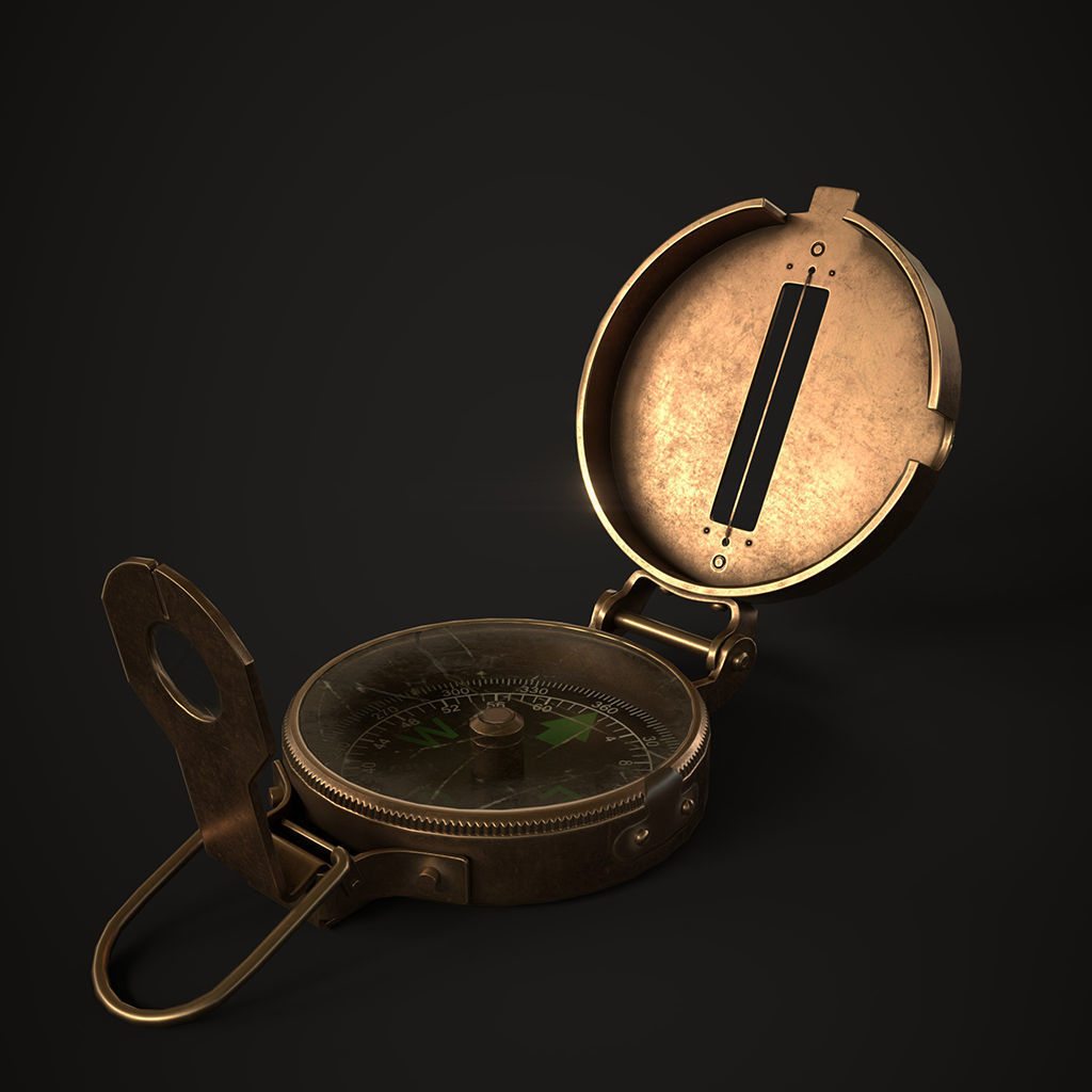 3D model Low Poly Old Metal Compass VR / AR / low-poly | CGTrader