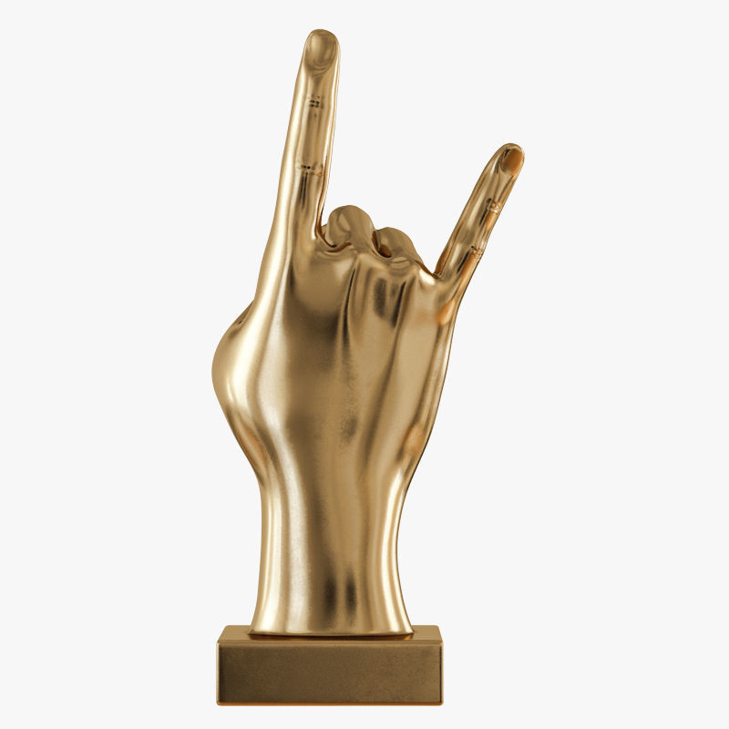Figurine hand rock on table top 2 3D model | CGTrader