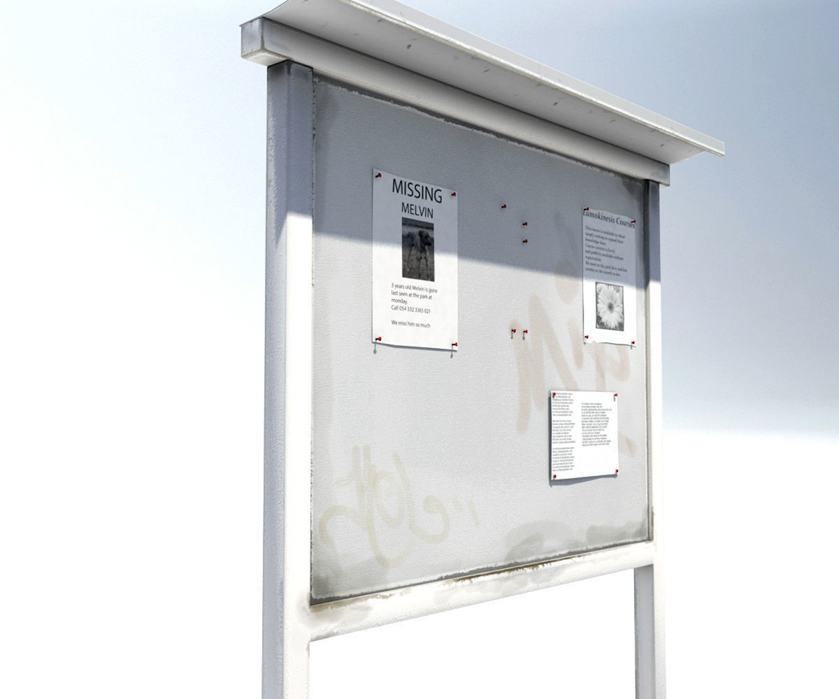 3D model Message Board VR / AR / low-poly | CGTrader