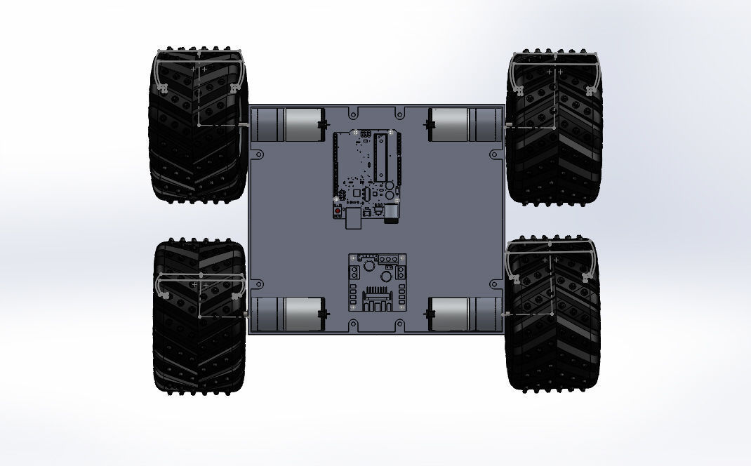 Printable robot 4 wheel arduino robot for terrain and project 3D model ...