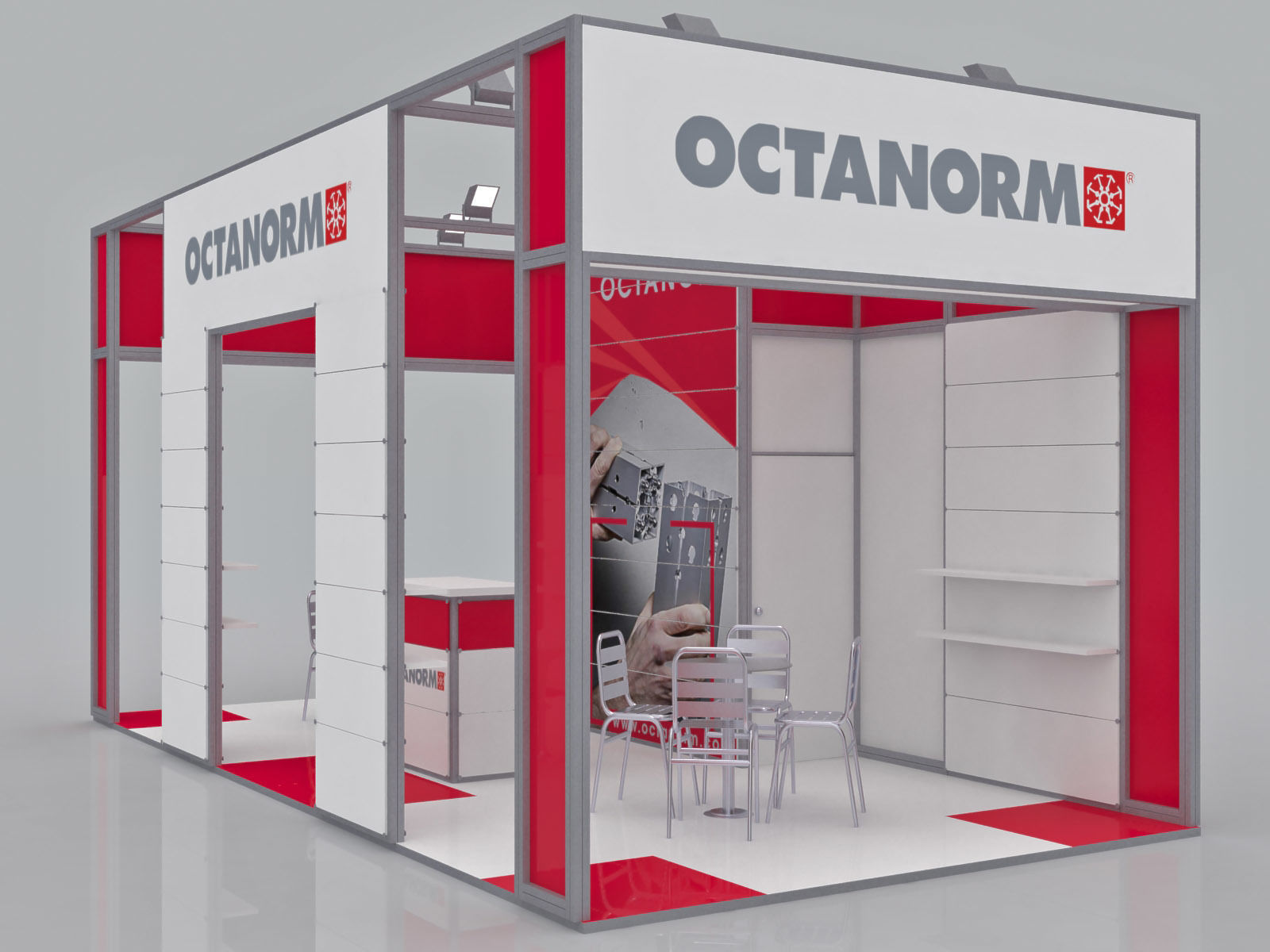 Octanorm Exhibition Stand 8m x 4m 3D Model 3D model animated | CGTrader