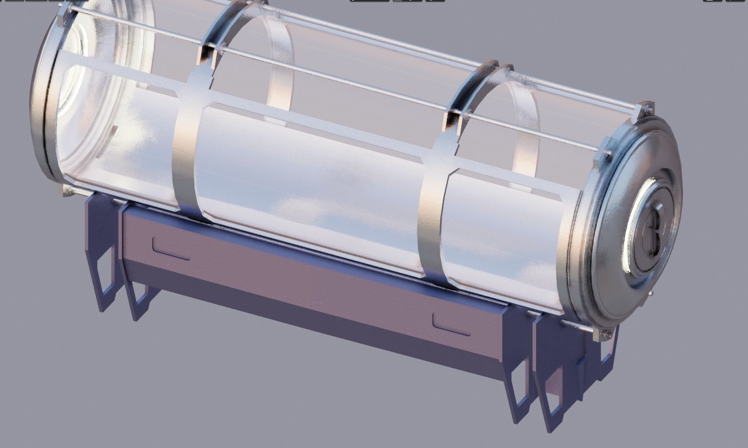 3D model sci-fi sleeping or hybernation chamber pod VR / AR / low-poly ...