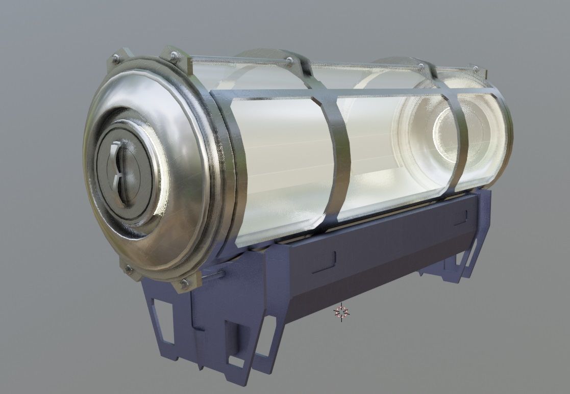 3D model sci-fi sleeping or hybernation chamber pod VR / AR / low-poly ...