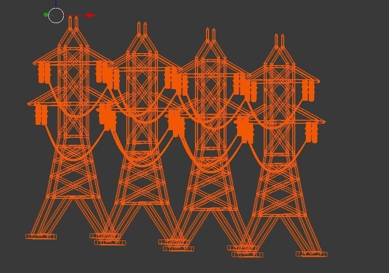 electric power transmission tower illustration 3D model | CGTrader