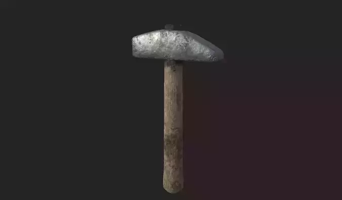 3D model Low-poly ready-to-game blacksmith hammer VR / AR / low-poly ...