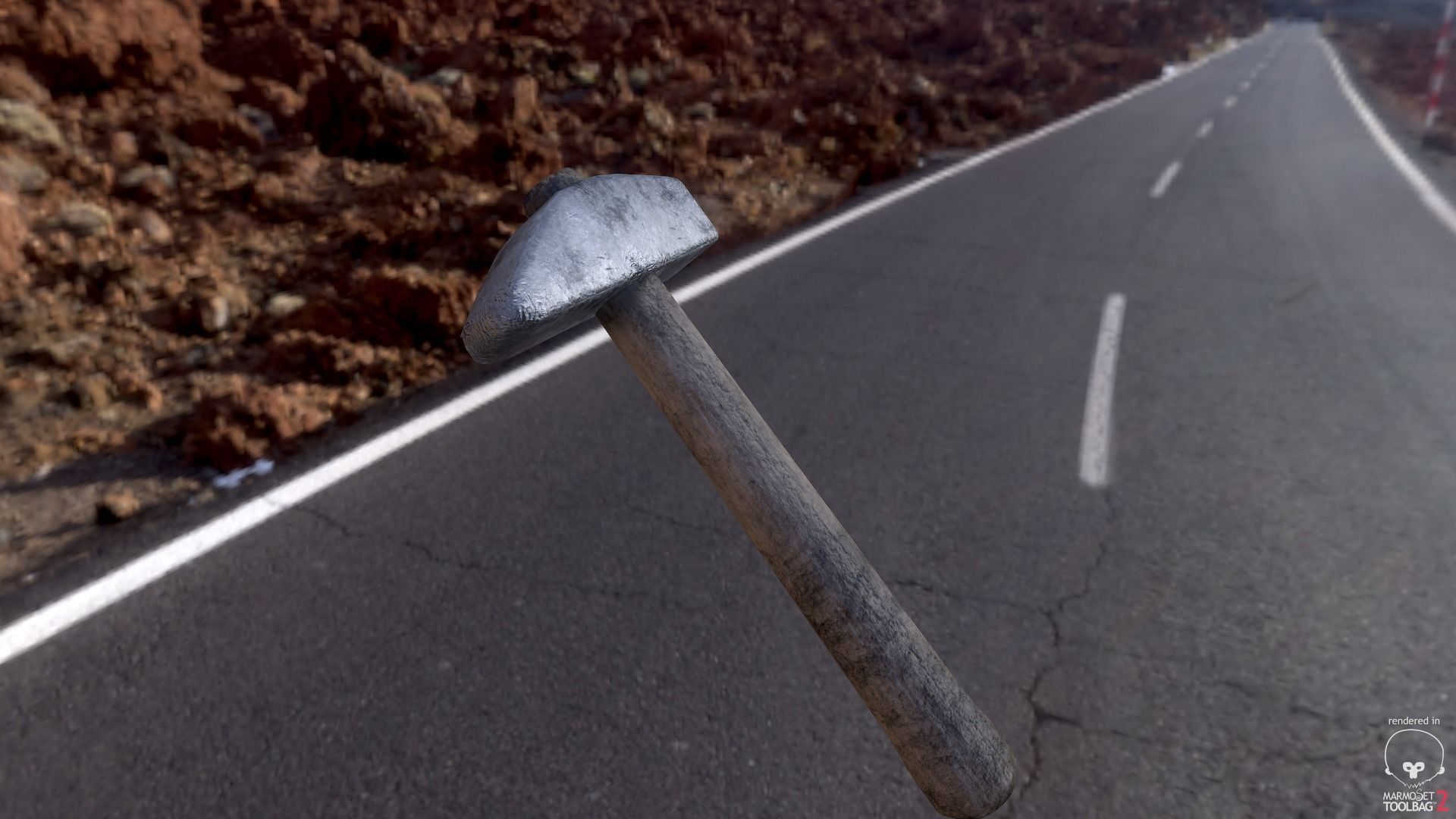 3D model Low-poly ready-to-game blacksmith hammer VR / AR / low-poly ...