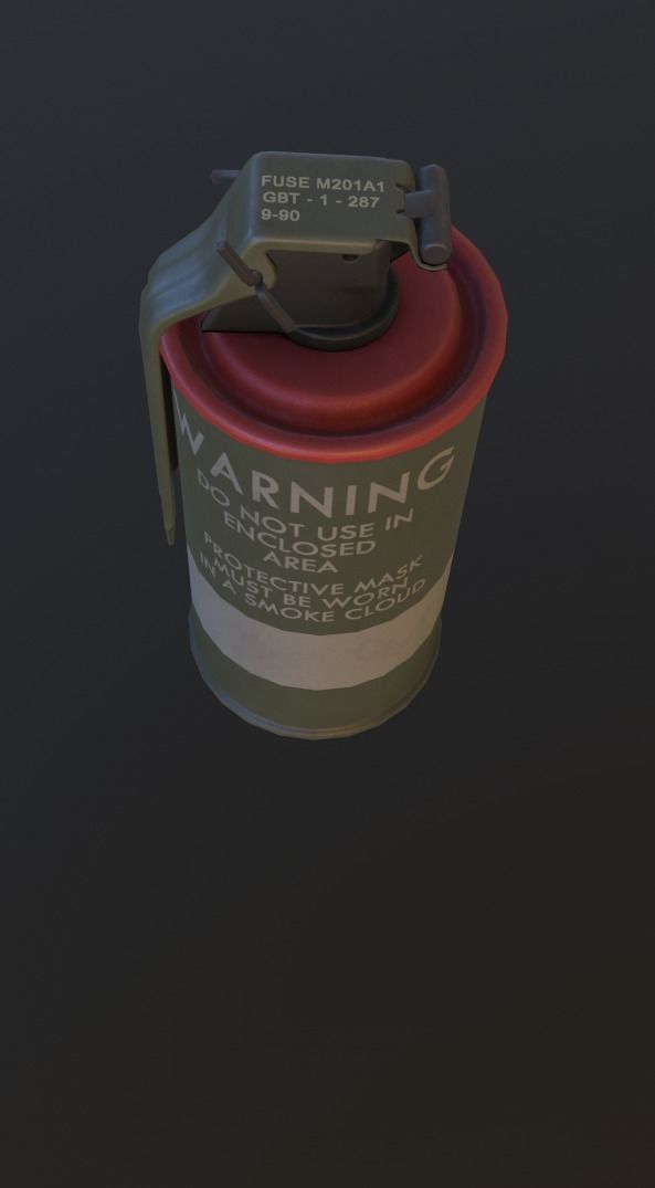 Red M18 Smoke Grenade USA PBR VR AR Games 3D model 3D model | CGTrader