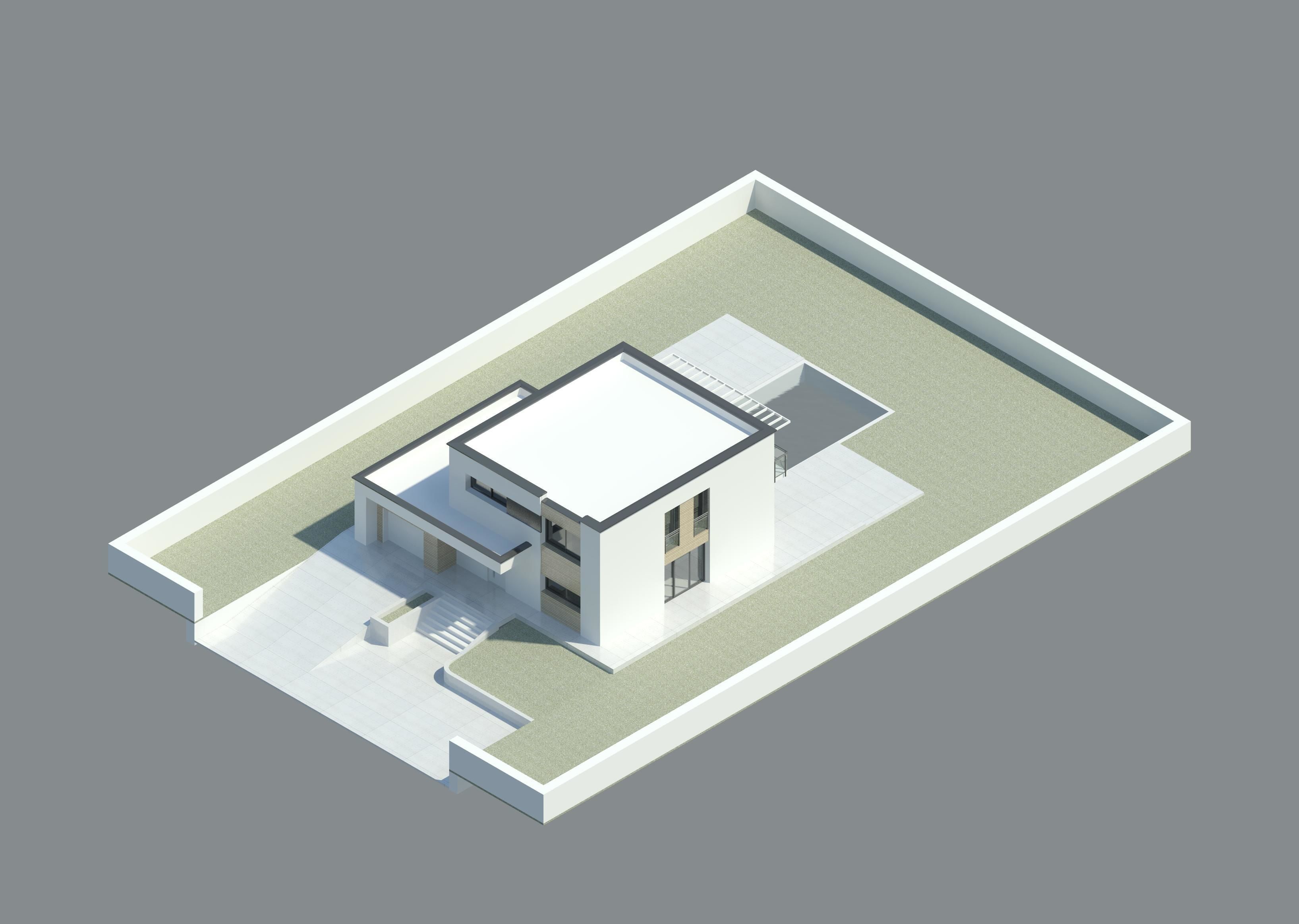 Modern House 2 - Revit 3D 3D model | CGTrader
