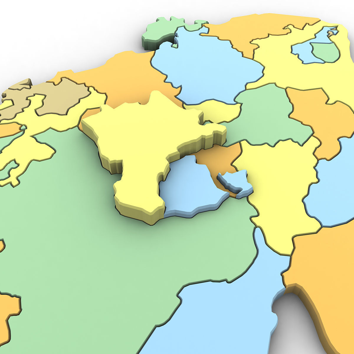 3D Political Map of Switzerland 3D model | CGTrader