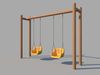 A Swing set with two chairs 3D model | CGTrader