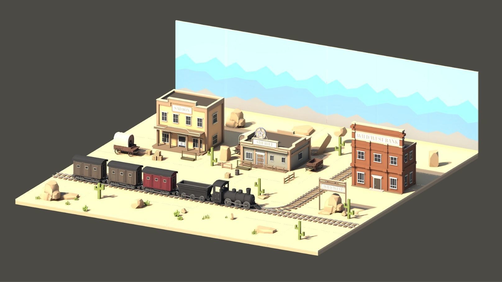 3D model Low Poly Wild West VR / AR / low-poly | CGTrader