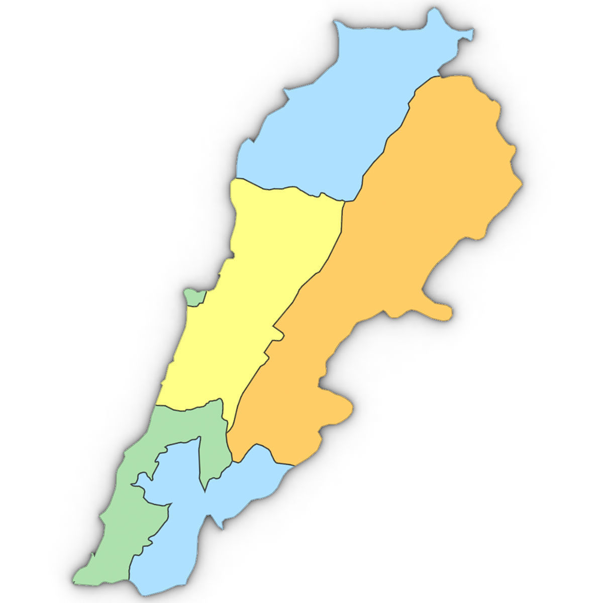 3D Political Map of Lebanon 3D model | CGTrader
