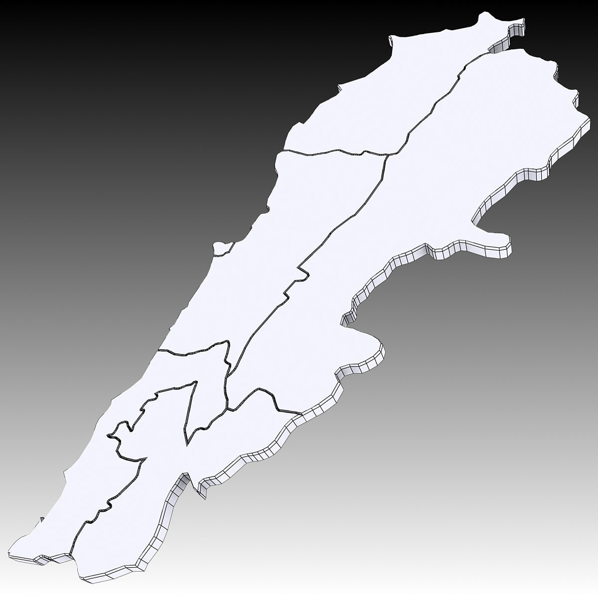 3D Political Map of Lebanon 3D model | CGTrader