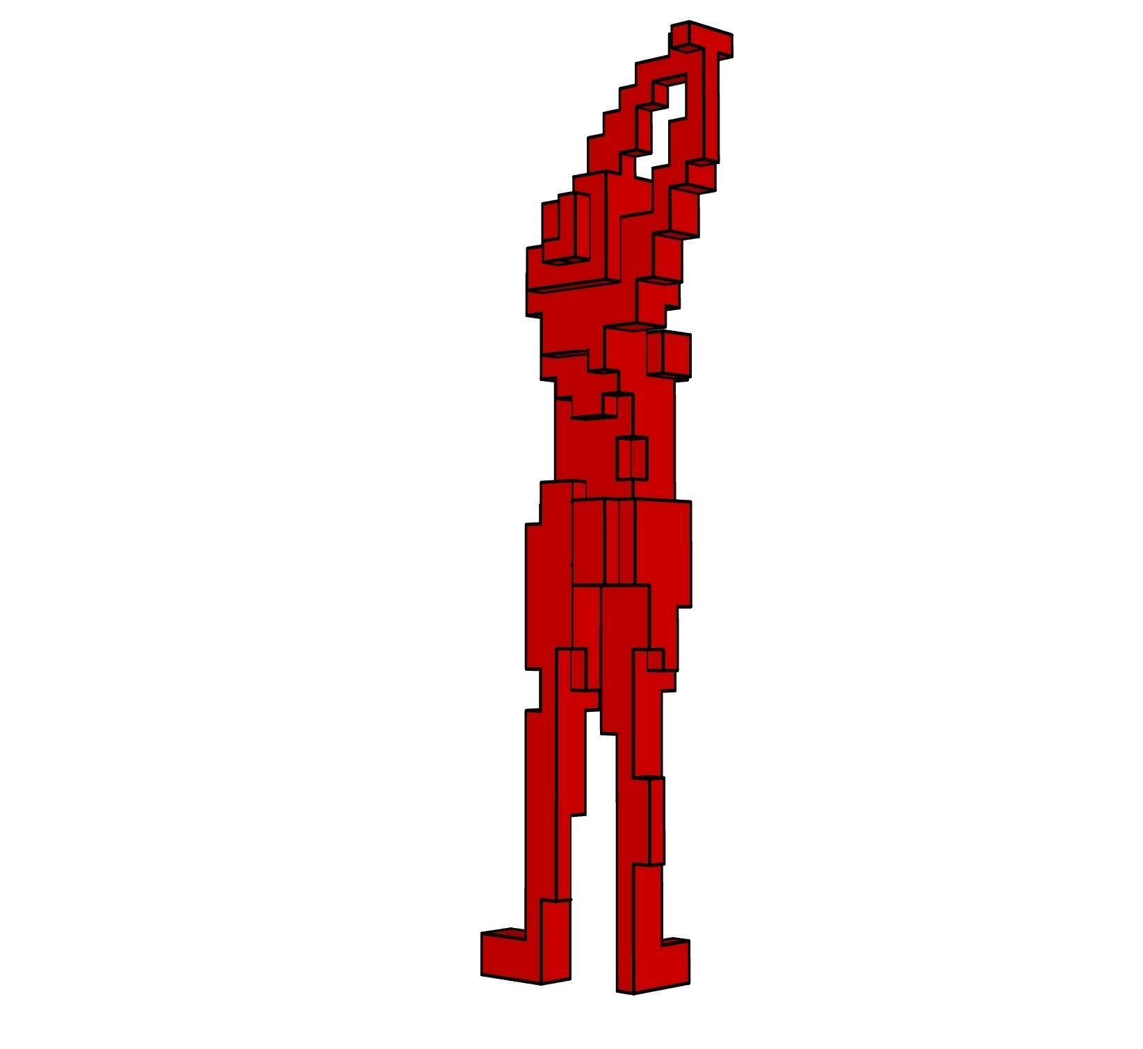 women standing pixelated free 3D model 3D printable | CGTrader