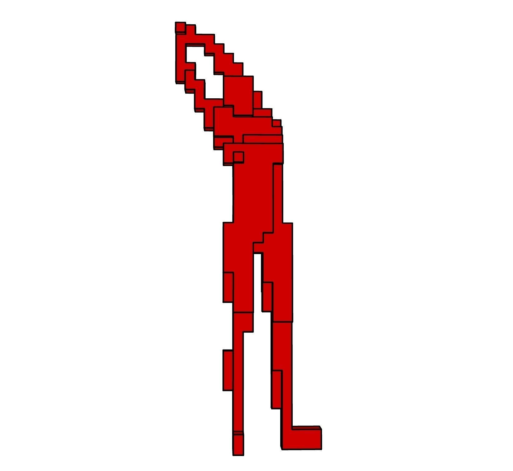 women standing pixelated free 3D model 3D printable | CGTrader