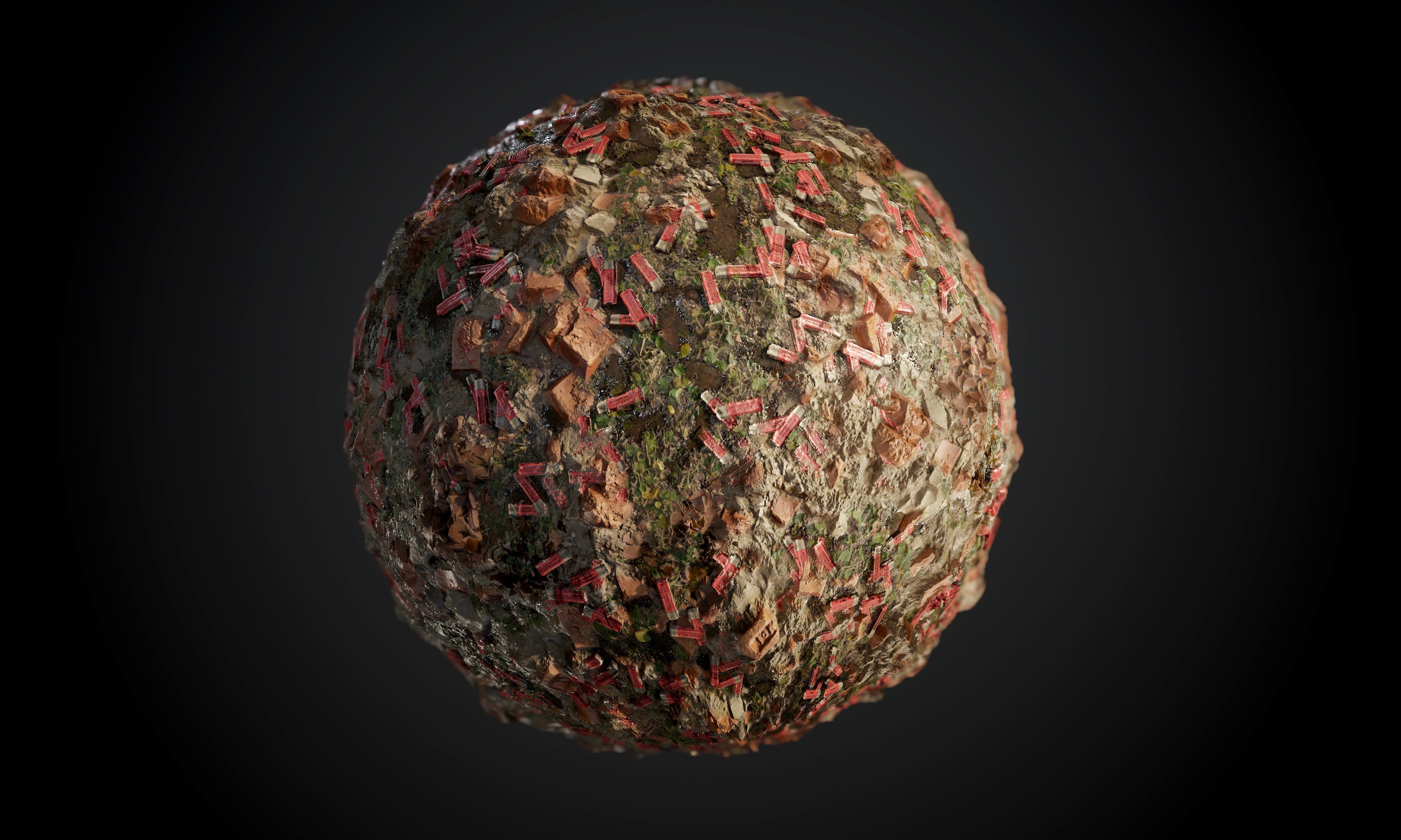 Ground Terrain Metal Shotgun Shells Seamless PBR Texture Texture | CGTrader