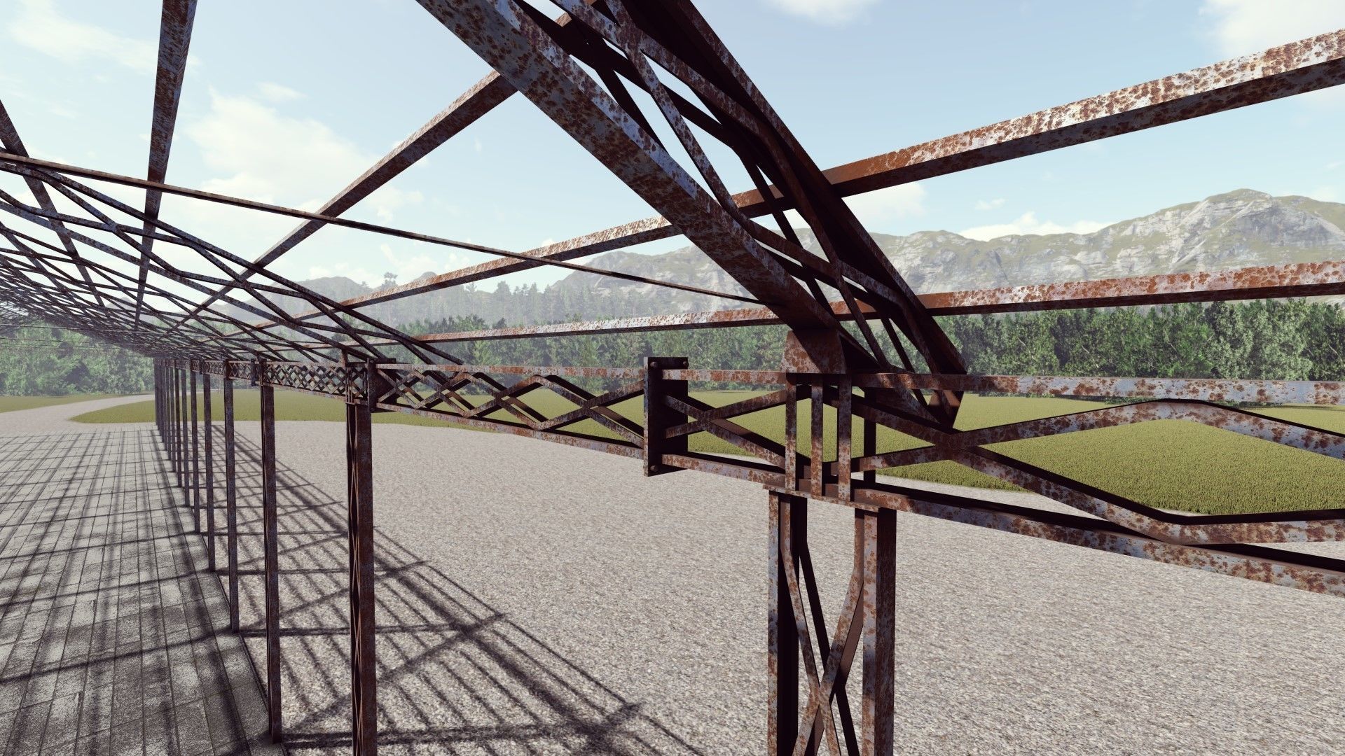 Detailed Building steel canopy- Exterior 3Dsmax - Revit 3D model | CGTrader