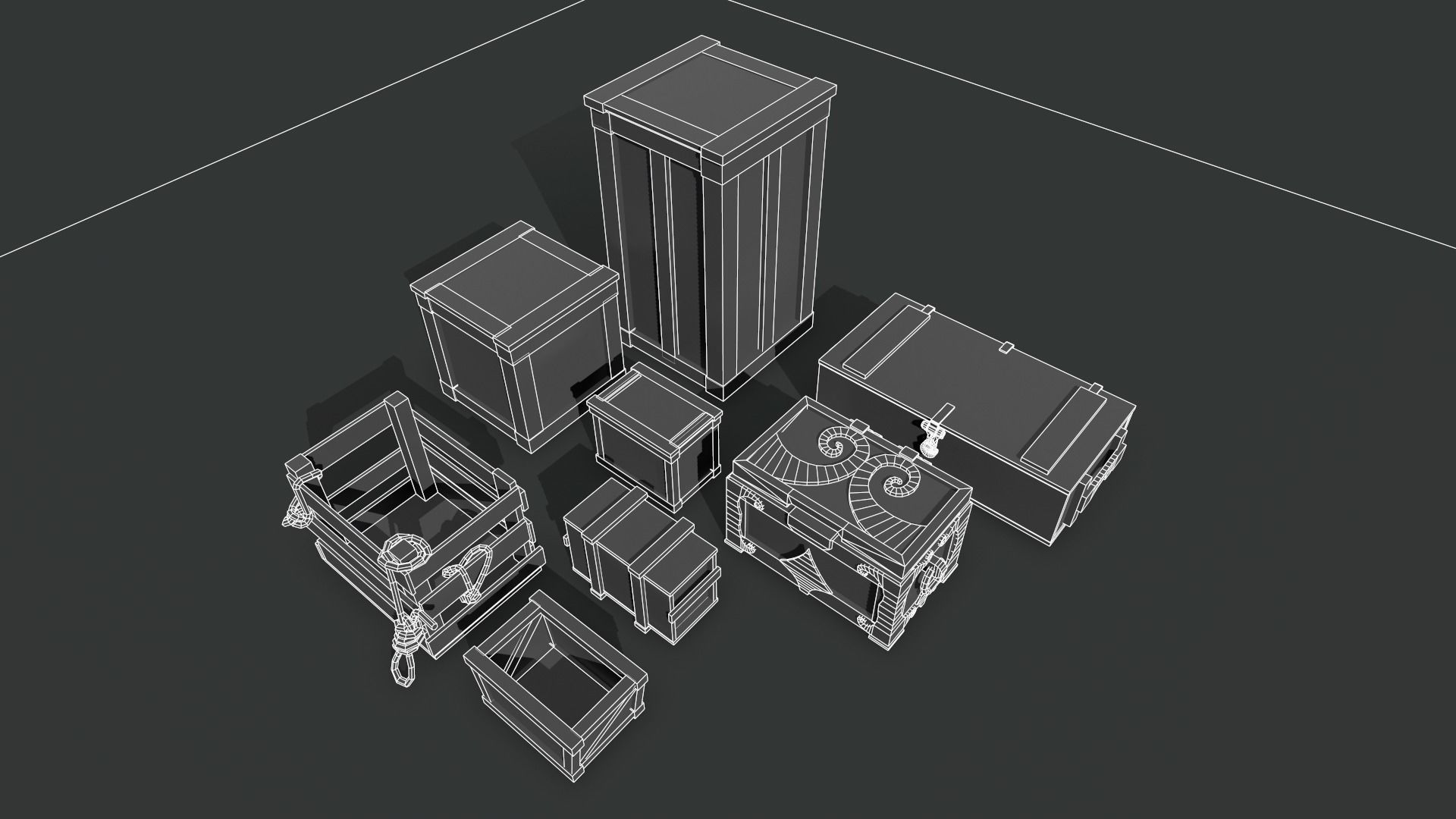 3D model Wooden Boxes VR / AR / low-poly | CGTrader