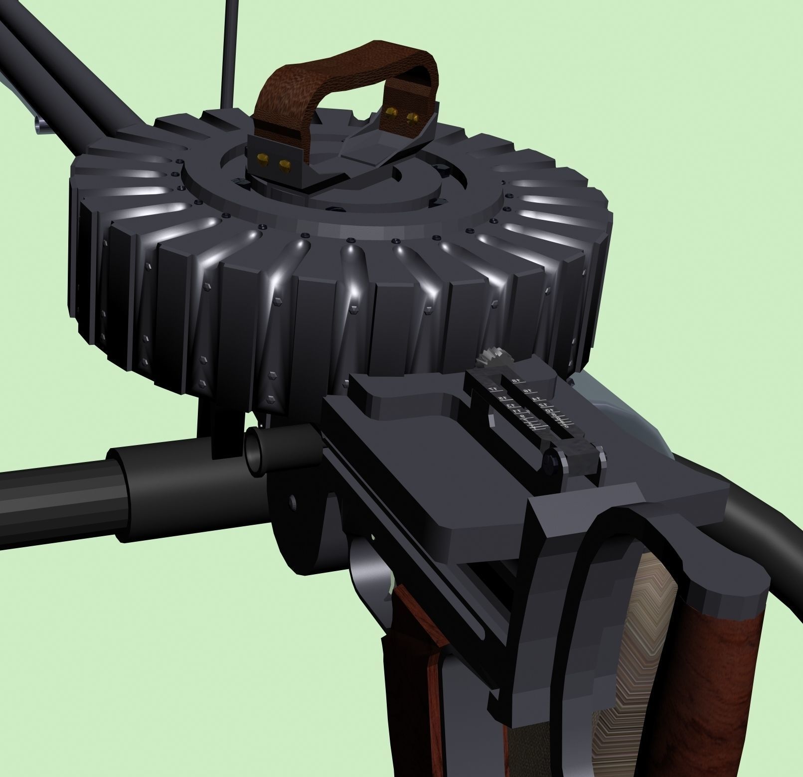 WWI Lewis M1918 machine gun for aircraft 3D model | CGTrader
