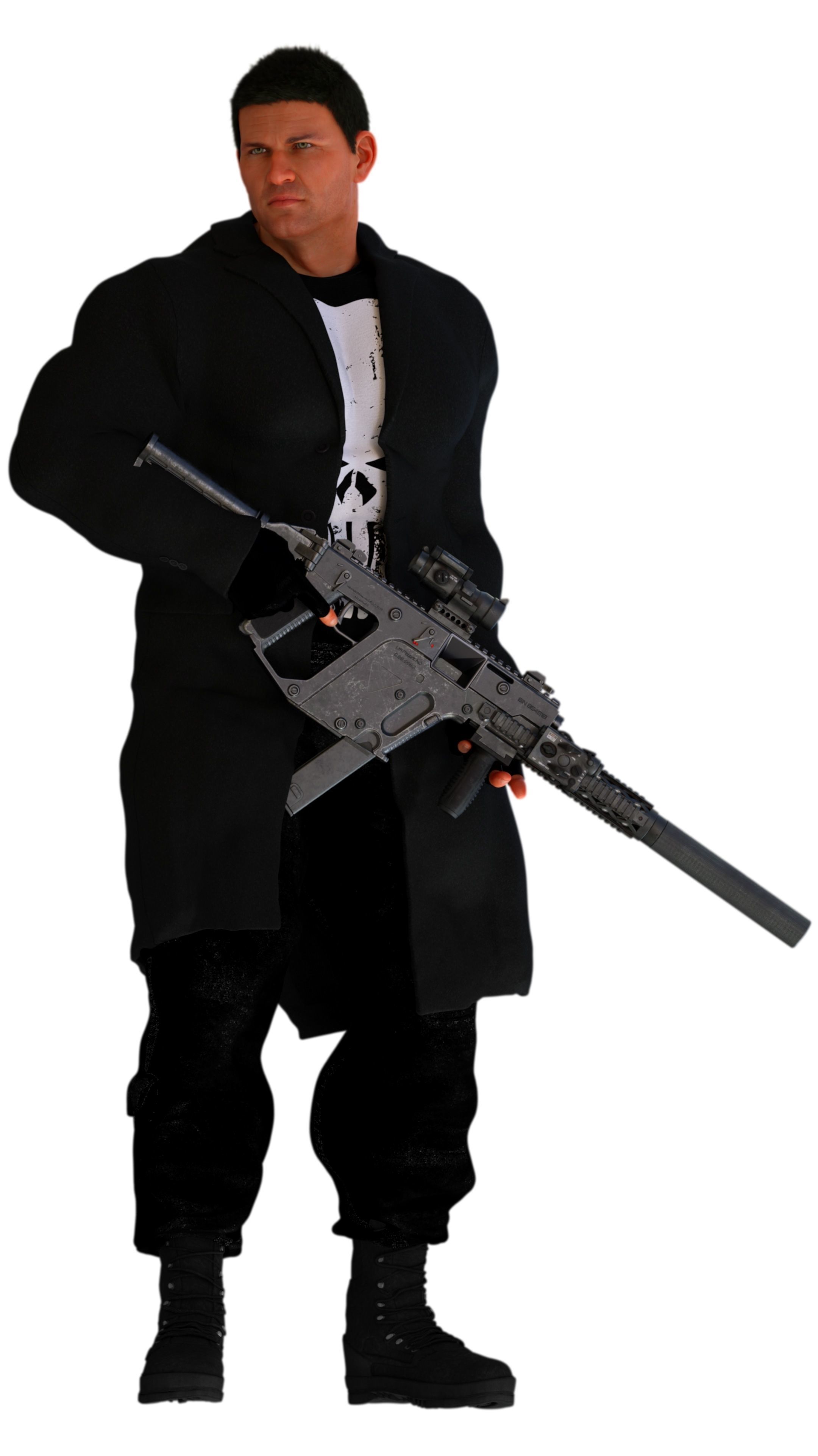 The Punisher Modern 3D model animated rigged | CGTrader