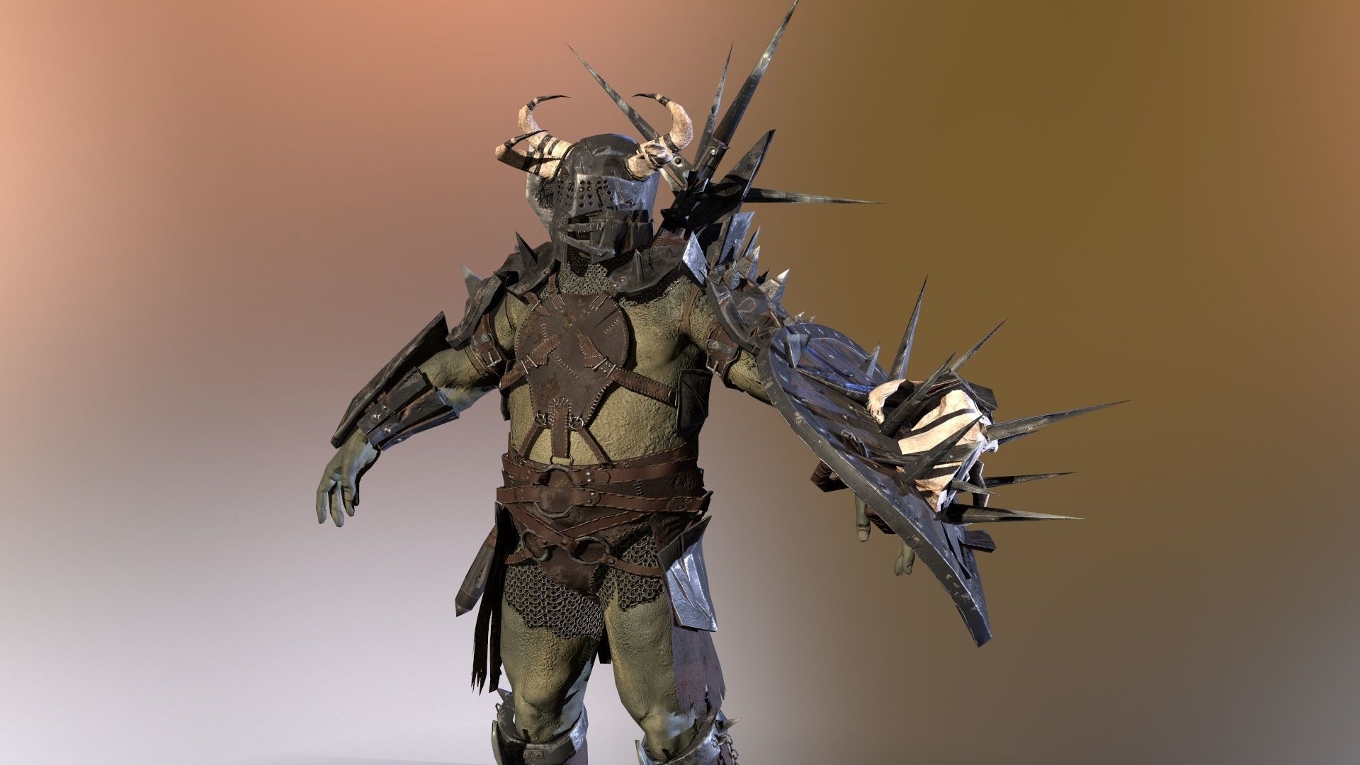 3D model Fat orc VR / AR / low-poly rigged animated | CGTrader