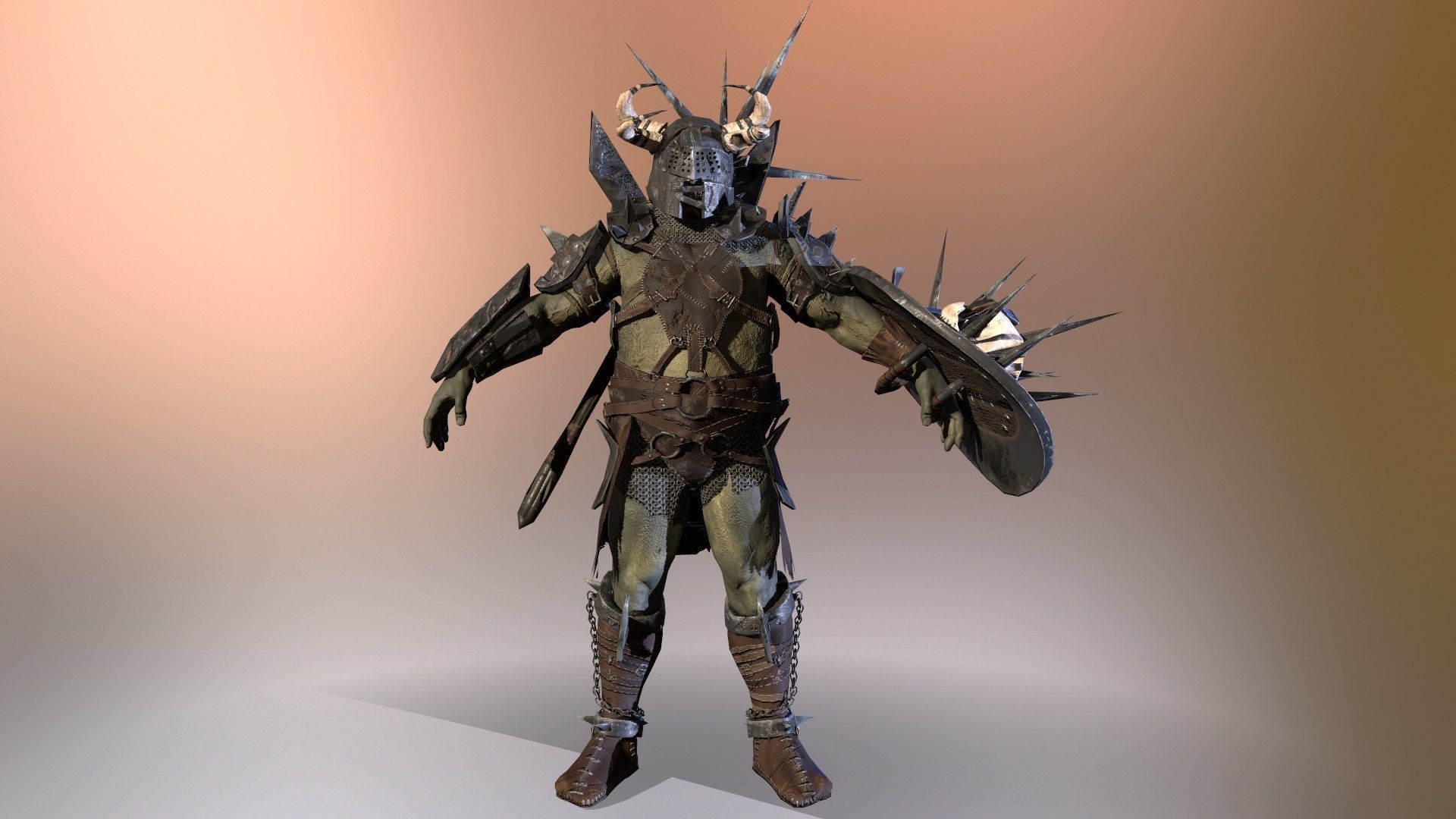 3D model Fat orc VR / AR / low-poly rigged animated | CGTrader