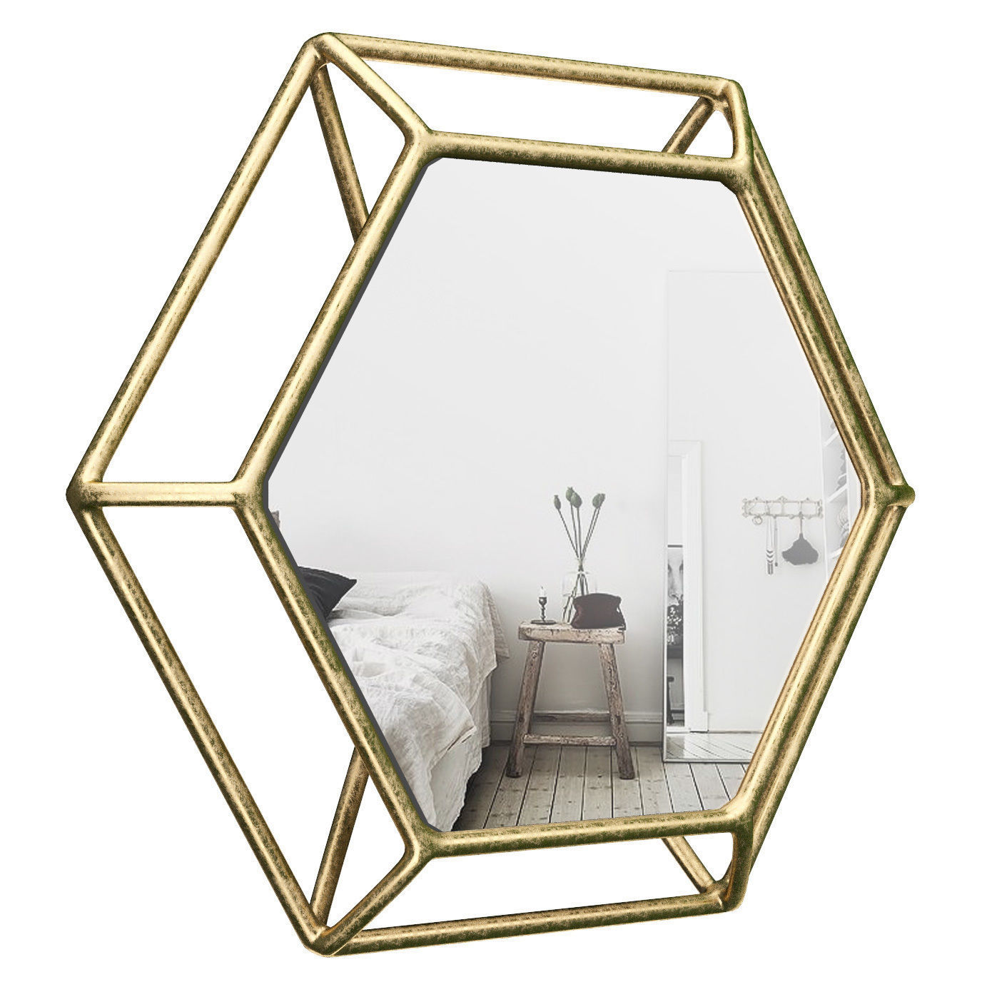 3D model Hexagonal Wall Mirror IVBX5703 | CGTrader