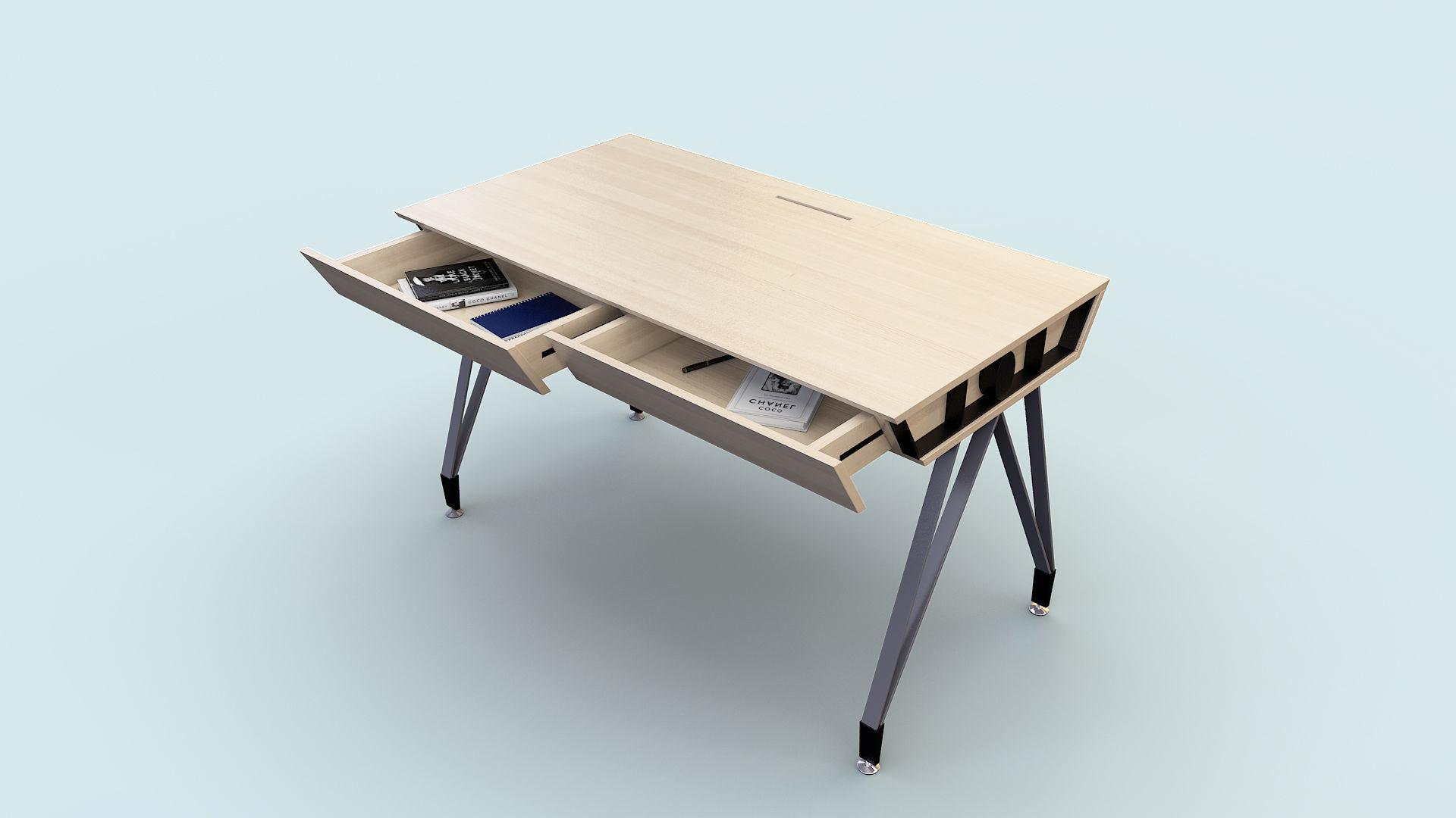 Modern Study Table 3D model | CGTrader