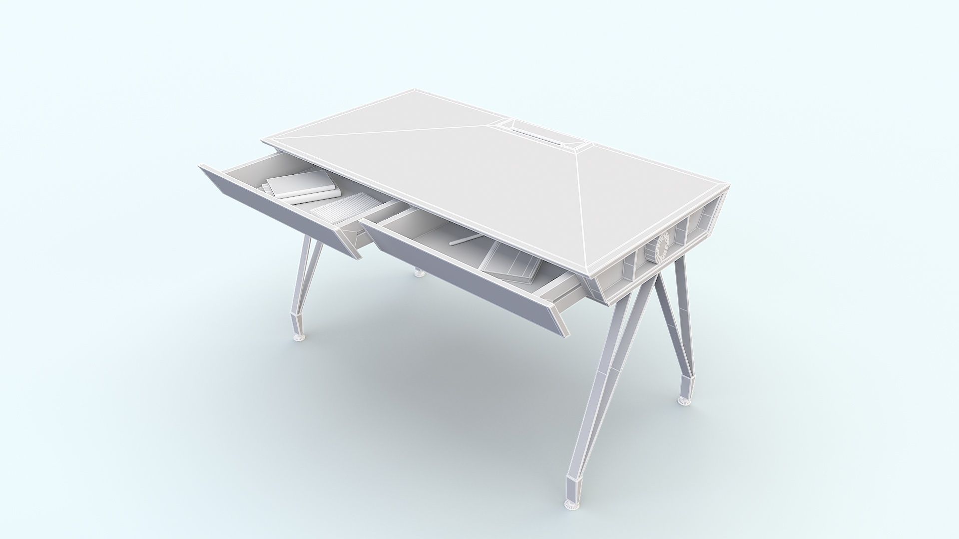 Modern Study Table 3D model | CGTrader
