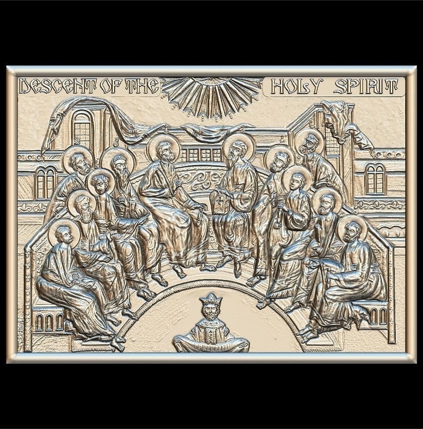 Descent Of The Holy Spirit STL File for CNC Relief engraving 3D model ...