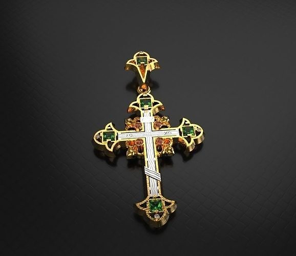 cross on body weight 10 grams in 18 carat gold 3D model 3D printable ...