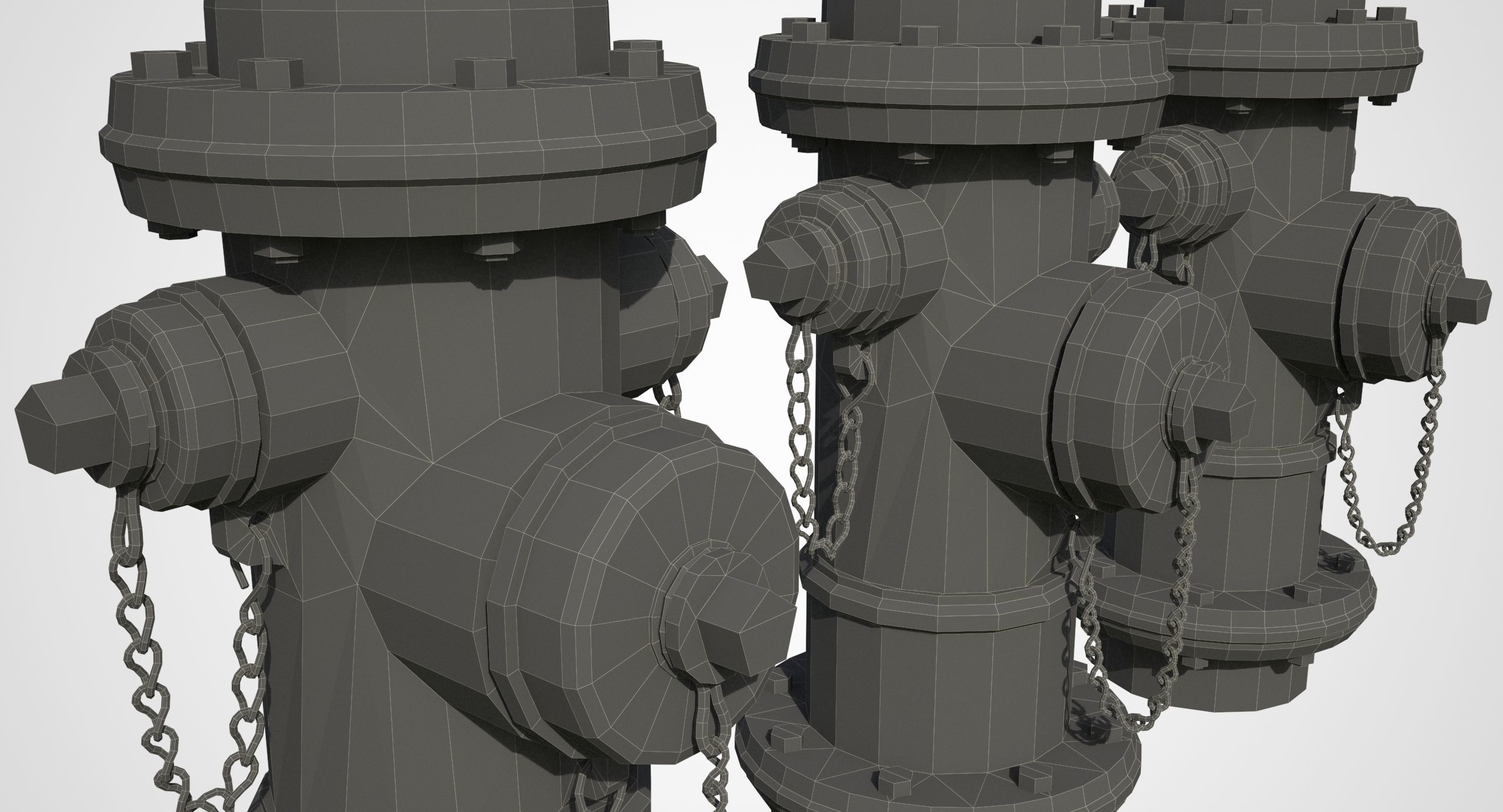 3D model 3 fire hydrants VR / AR / low-poly | CGTrader