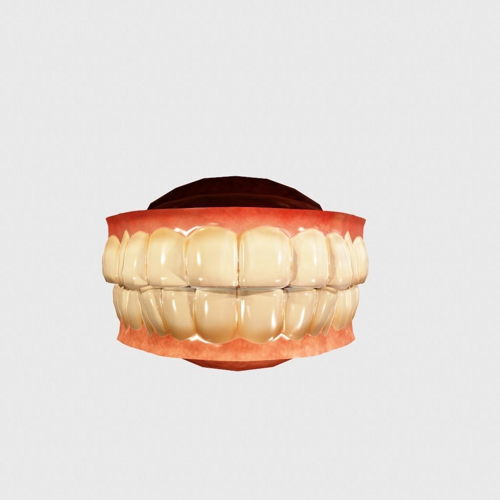 Teeth Low Poly Model human mouth with missing free VR / AR / low-poly ...