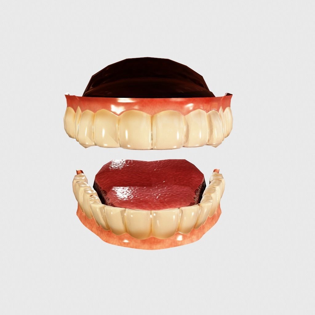 Teeth Low Poly Model human mouth with missing free VR / AR / low-poly ...