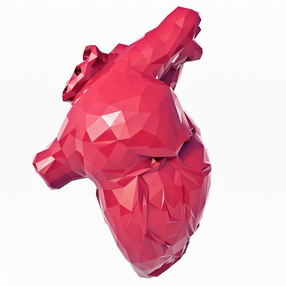 Heart Low Poly Print 3D model 3D printable | CGTrader