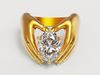 Oval Hand Ring Silver Gold Print 3D model 3D printable | CGTrader