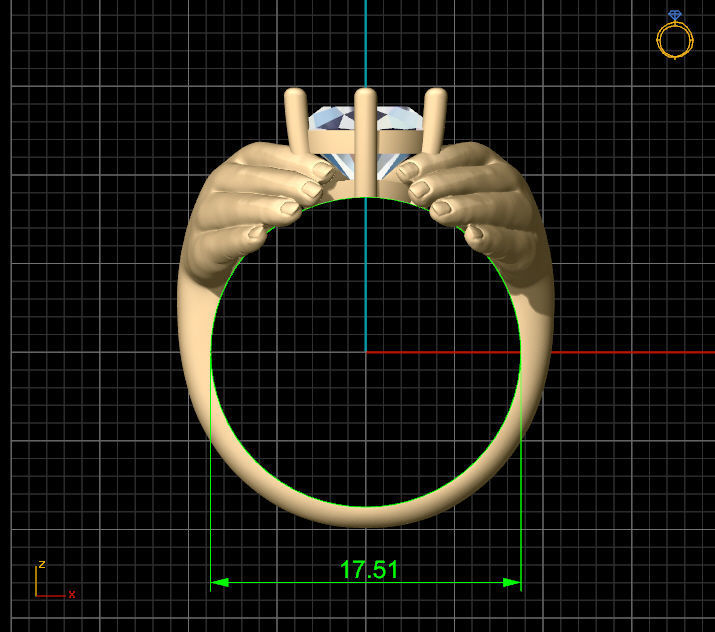 Oval Hand Ring Silver Gold Print 3D model 3D printable | CGTrader