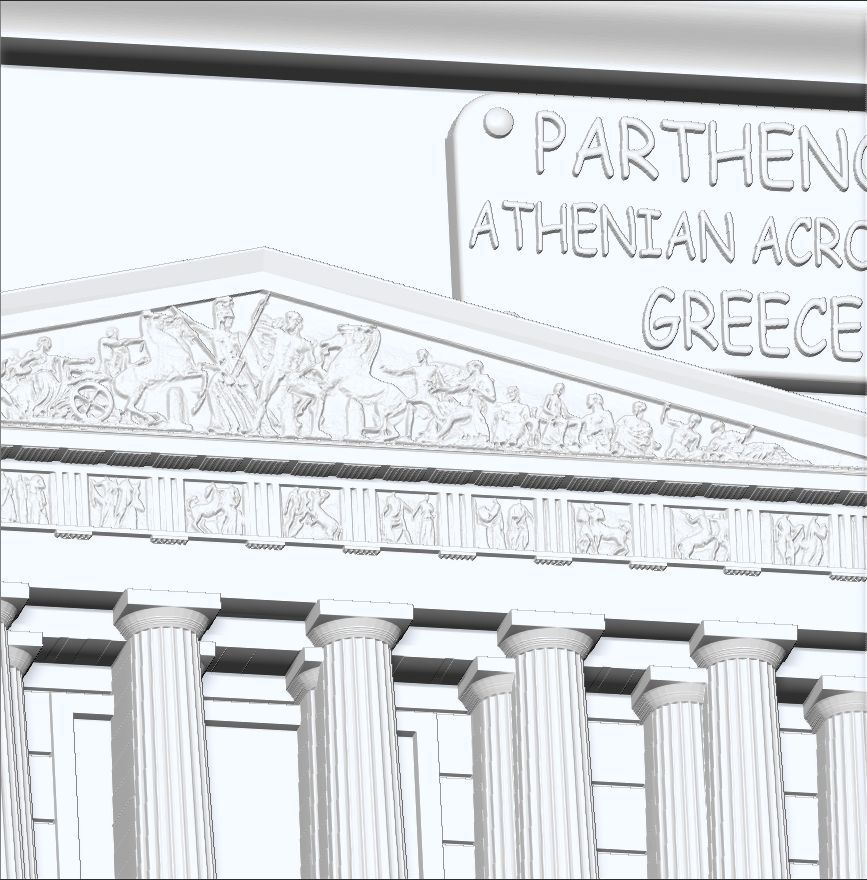 Parthenon Panno STL File for CNC Relief engraving 3D model | CGTrader