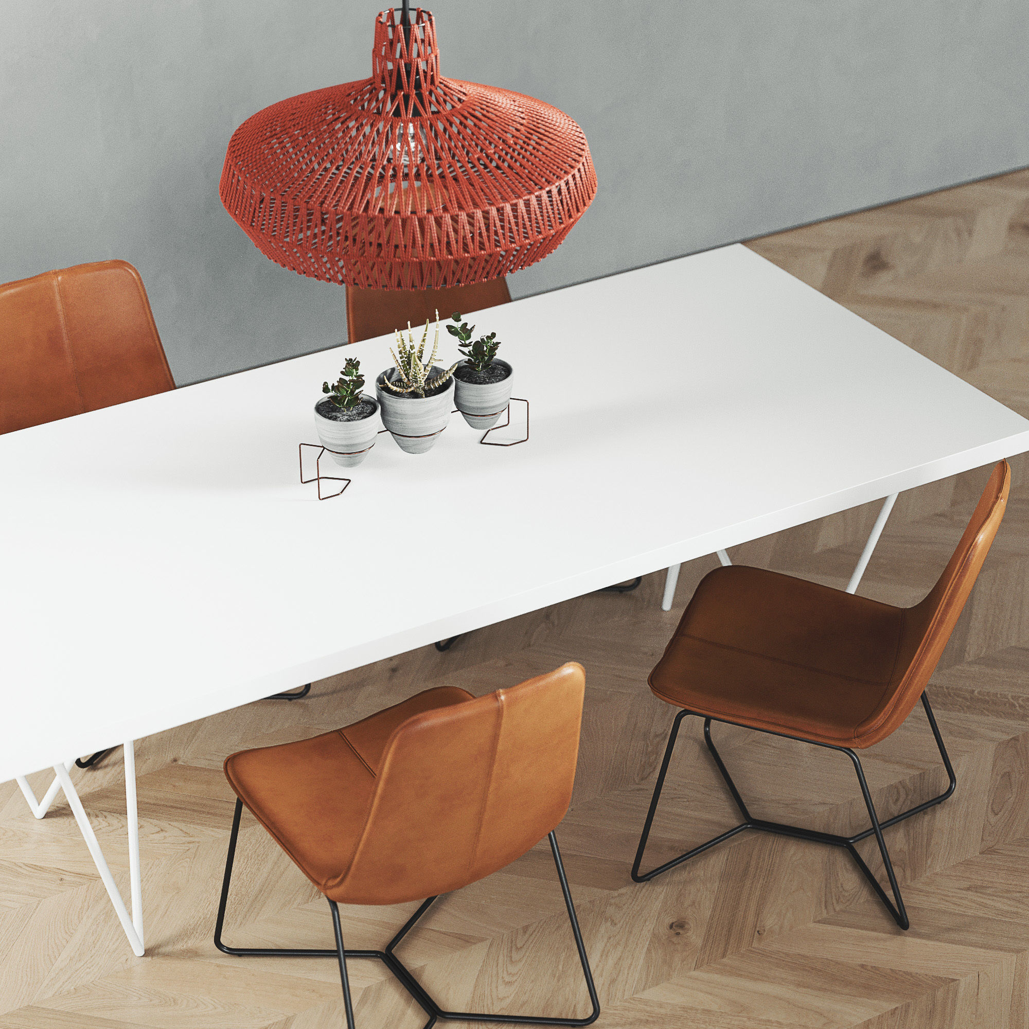 CB2 Dylan Dining table set 3D model | CGTrader