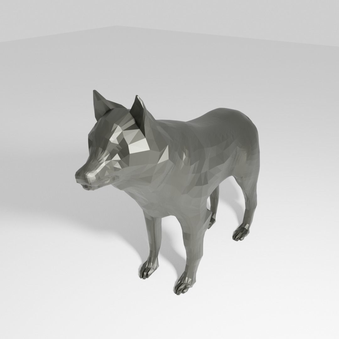 Low Poly Wolf toy 3D model 3D printable | CGTrader