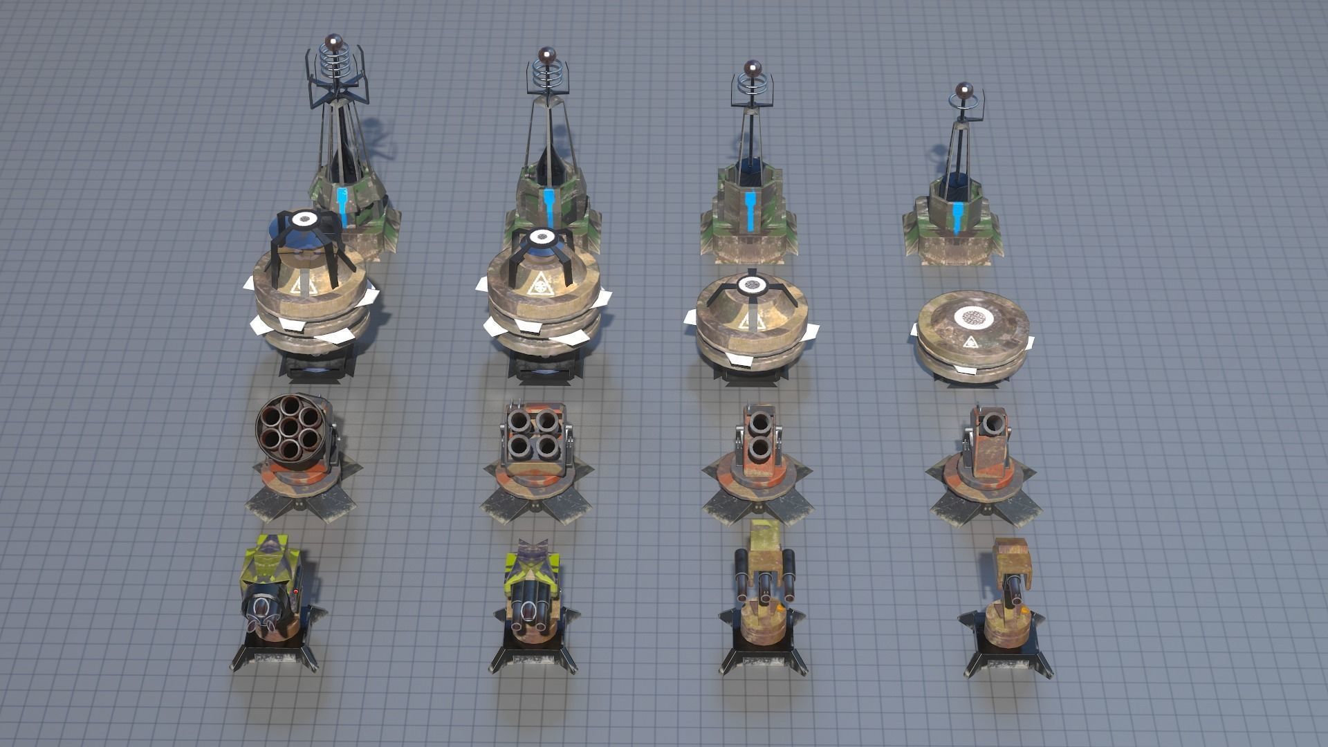 3D model Turrets bundle VR / AR / low-poly rigged | CGTrader