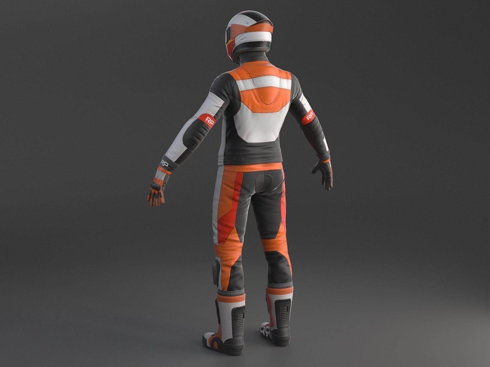 Biker Racing Motorcycle Rider 3D model rigged | CGTrader