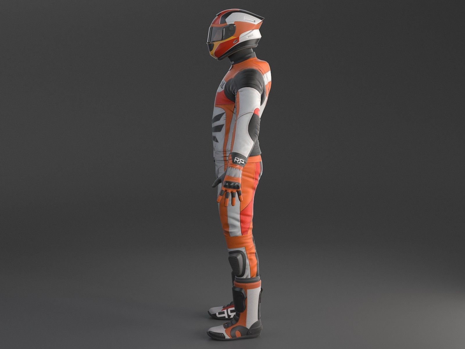 Biker Racing Motorcycle Rider 3D model rigged | CGTrader