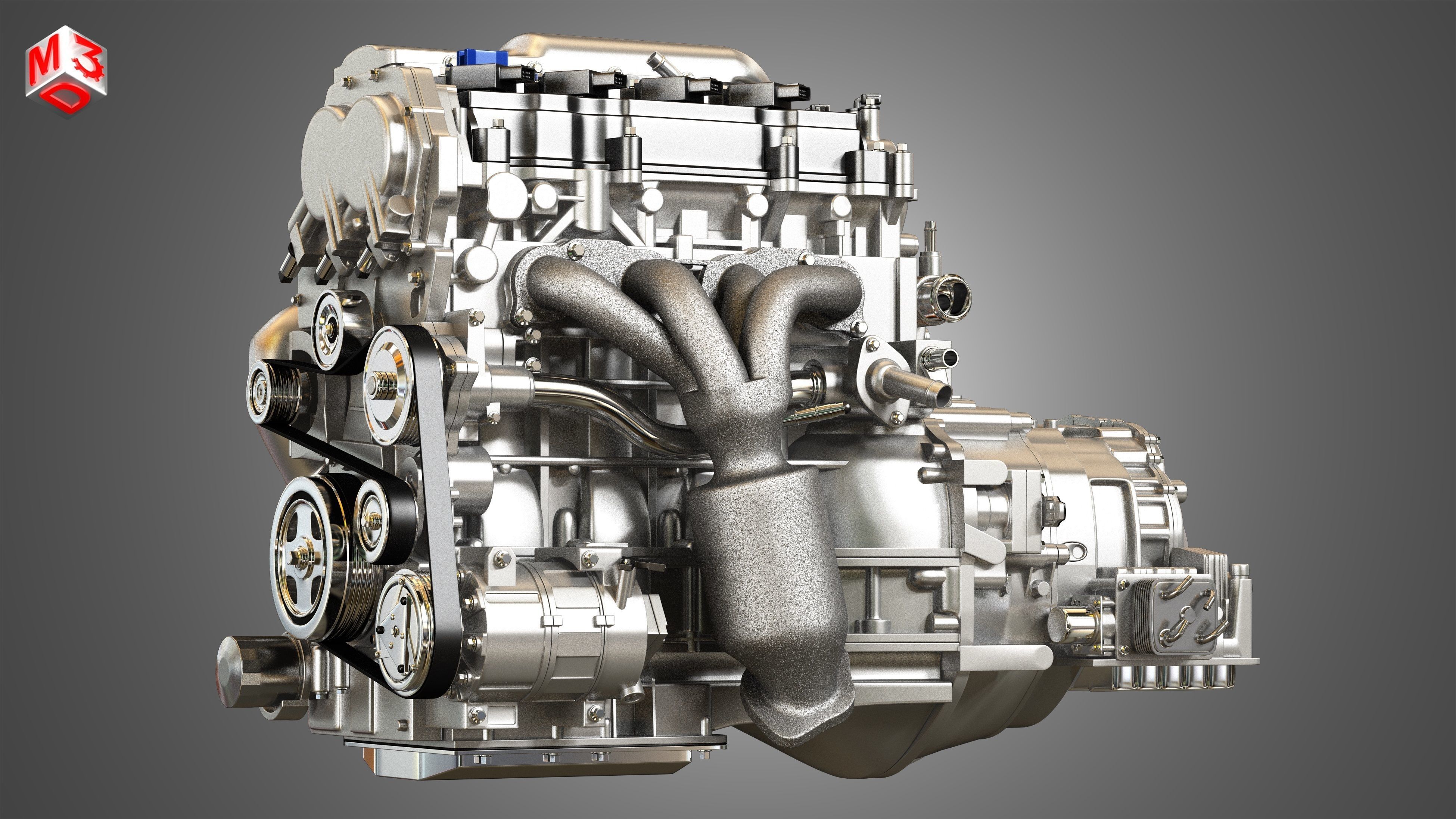 Altima Hybrid - 4 Cylinder 2012 Engine and Transmission 3D model | CGTrader