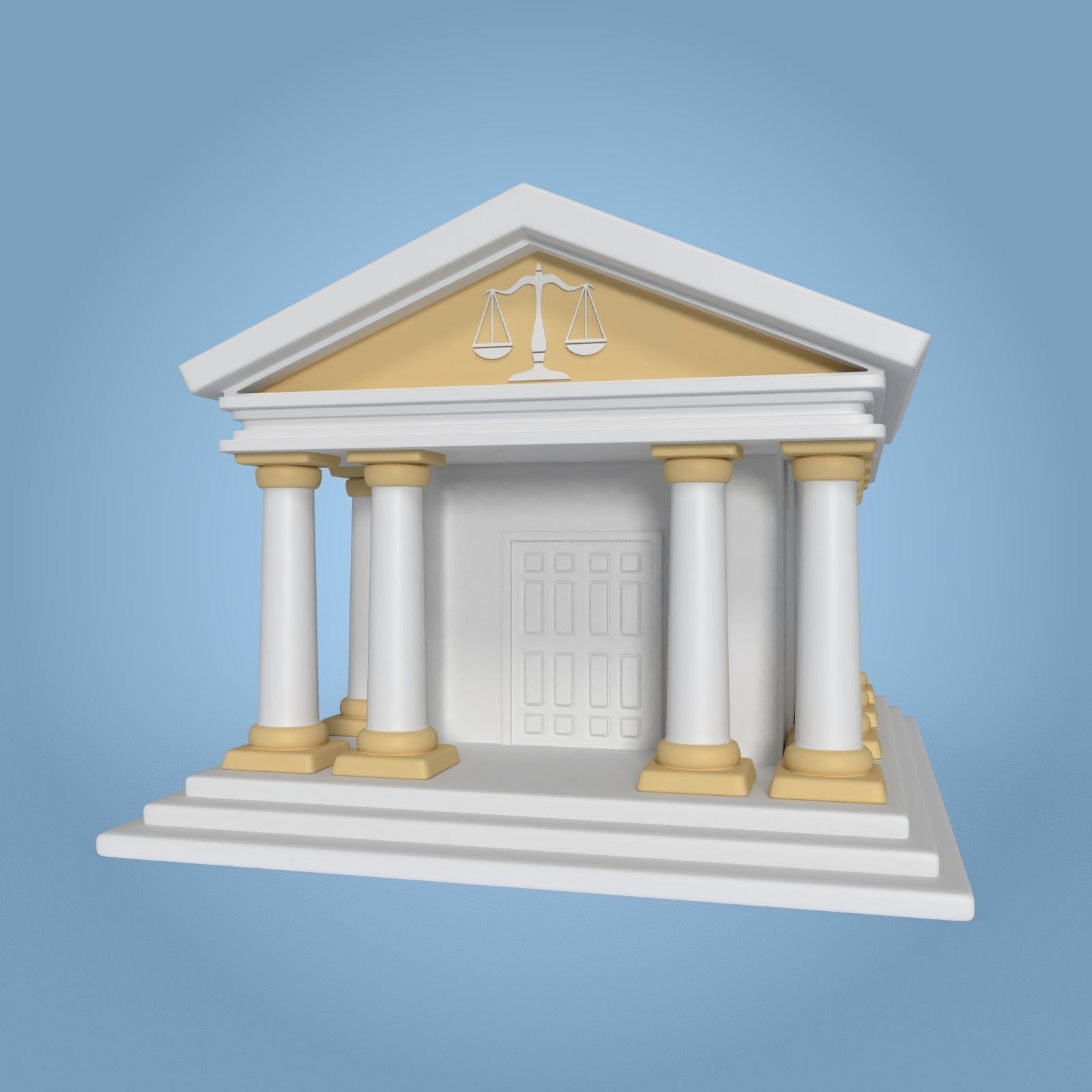 Courthouse Cartoon - Balance Scale Icon 3D model | CGTrader